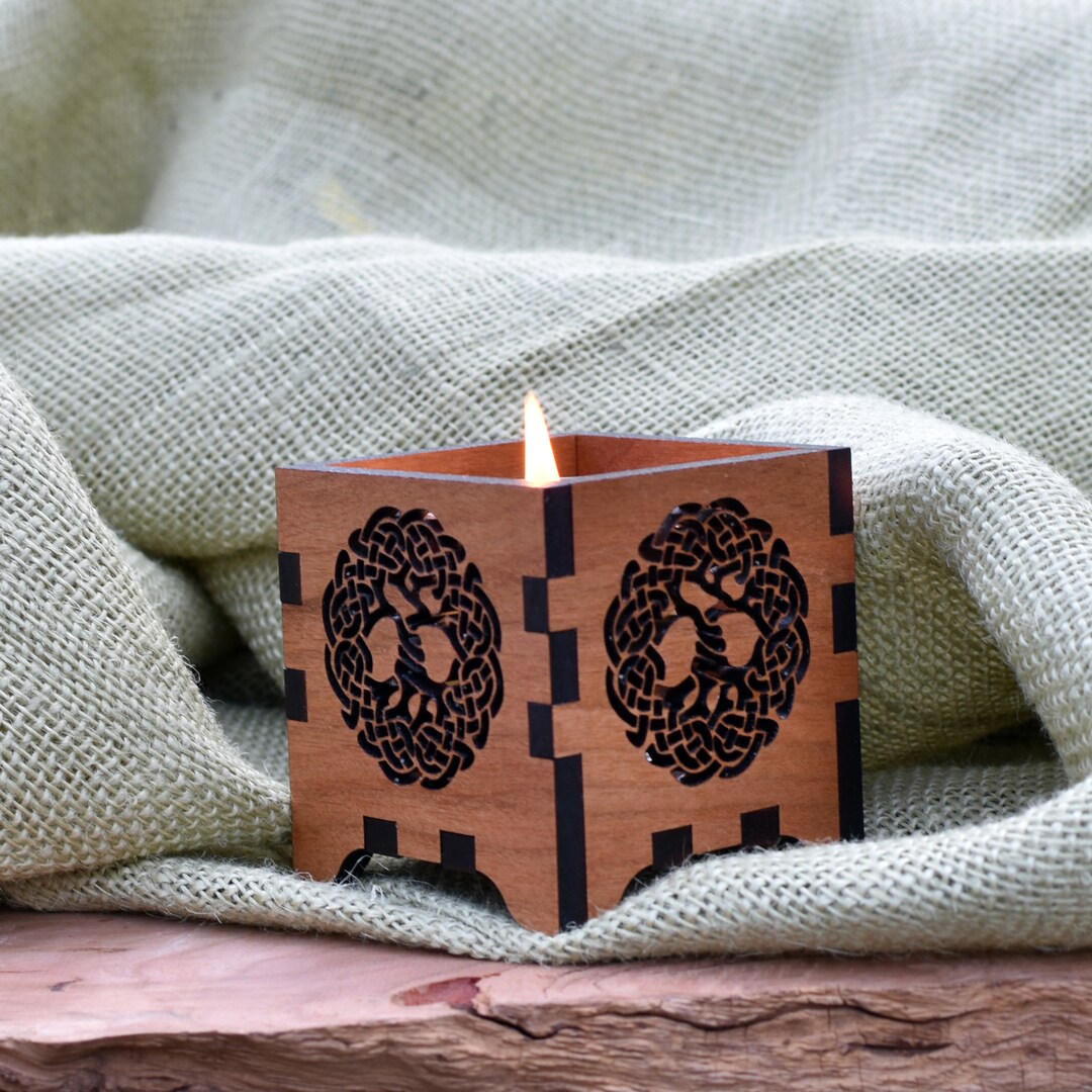 Celtic Tree of Life Laser Cut Tea Light Wooden Candle Holder Celtic ...