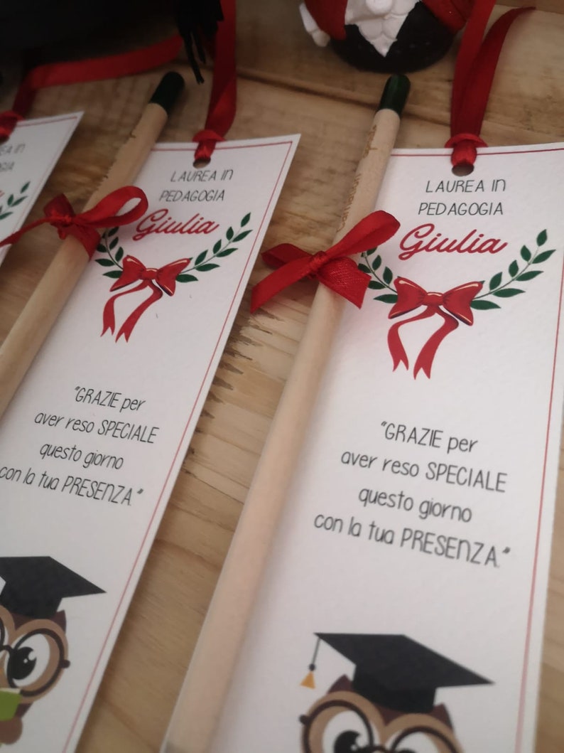 SEGNALIBRO LAUREA con matita piantabile - Etsy Italia