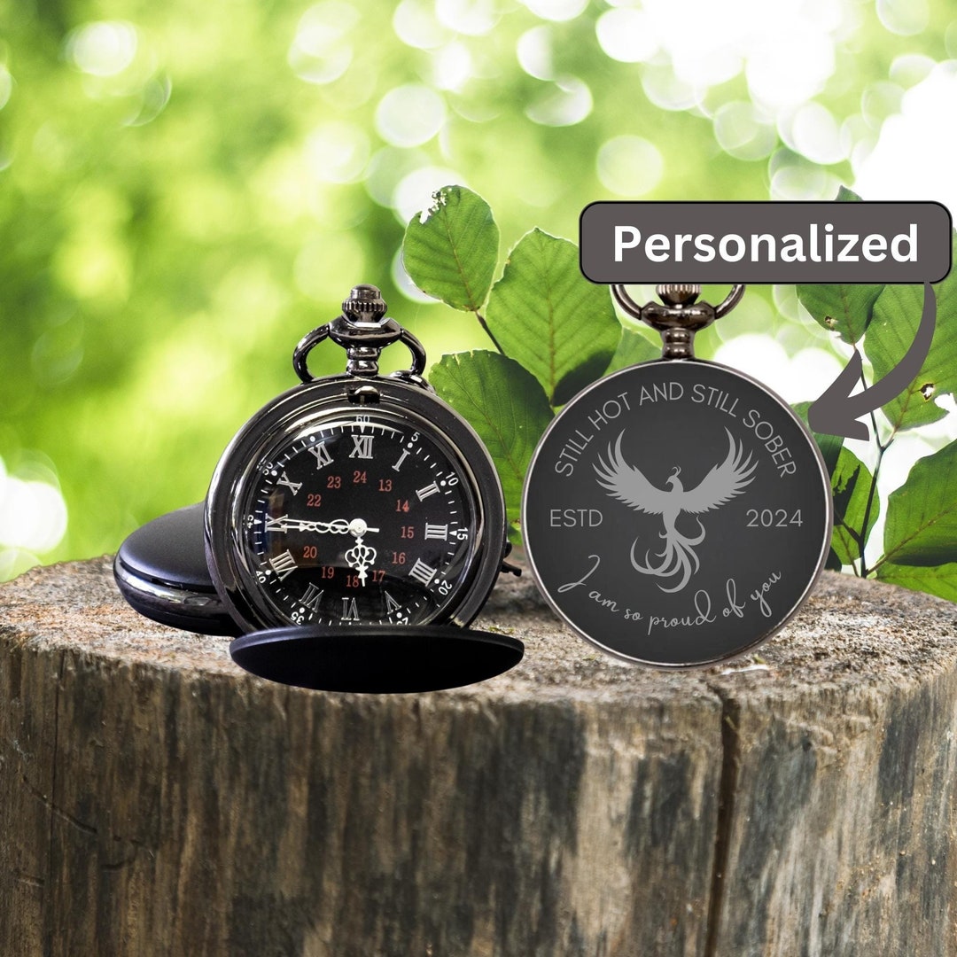 Personalized Phoenix Pocket Watch Custom Recovery Gift: Engraved ...