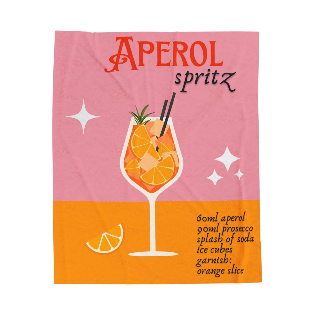 Aperol Spritz Velveteen Plush Blanket, Gift for Friend, Gift for Sister ...