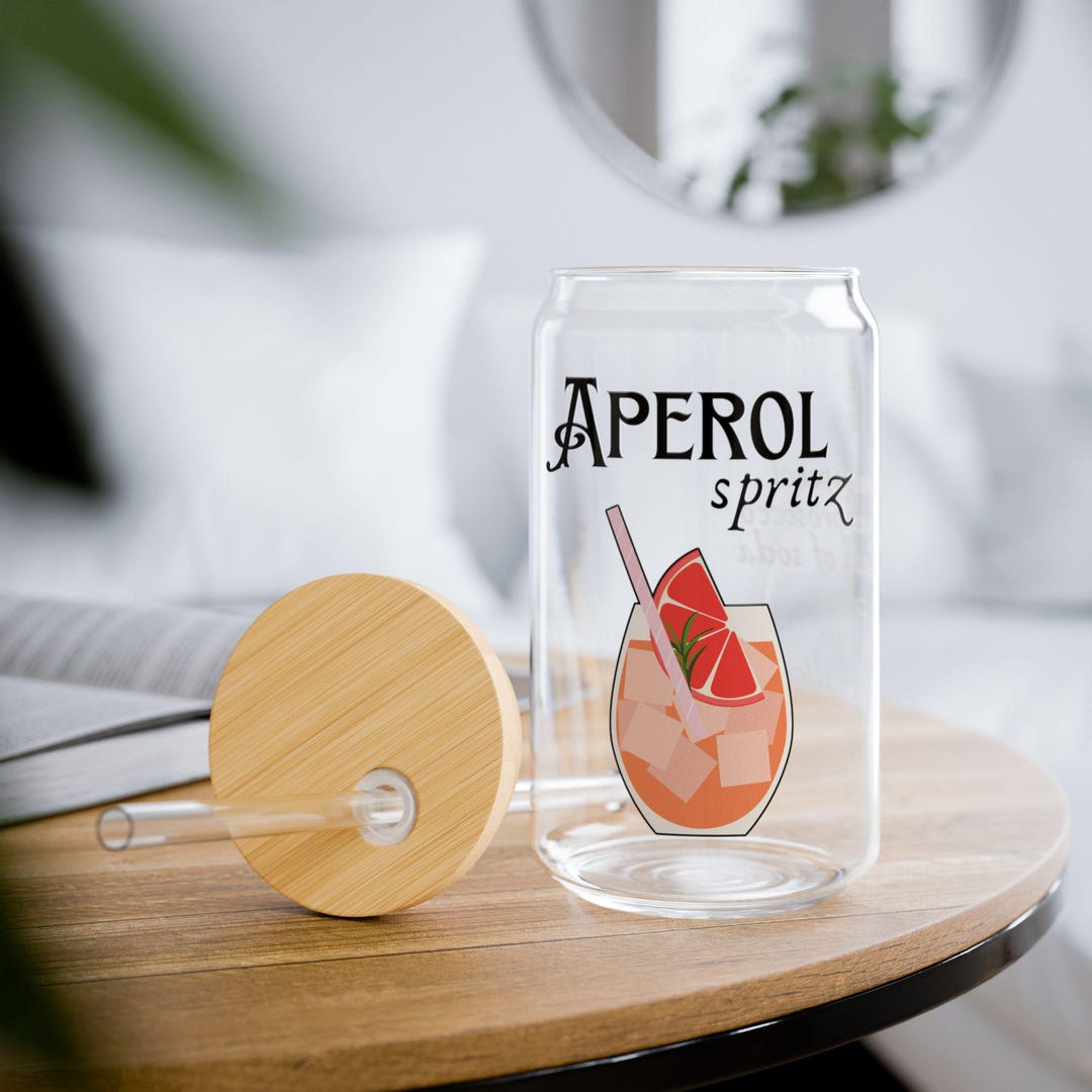 Aperol Sprits Sipper Glass, 16oz Tumbler With Recipe for Cocktails ...