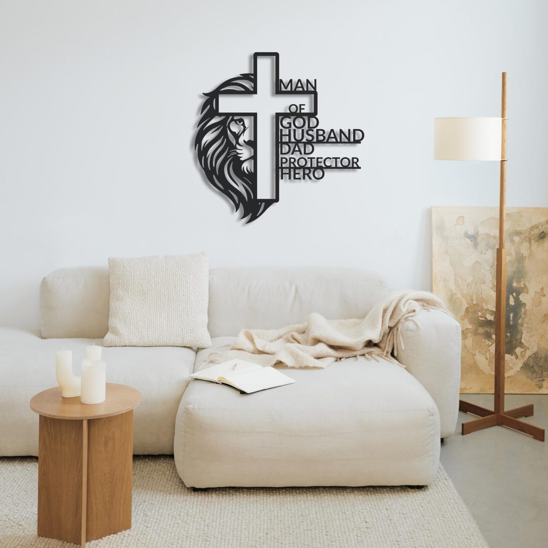 Man of God Cross Metal Wall Art – Christian Dad Gift | Husband, Grandpa ...