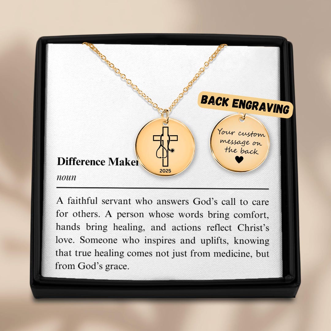 Custom Christian Nurse Necklace: Stethoscope Cross Jewelry - Etsy