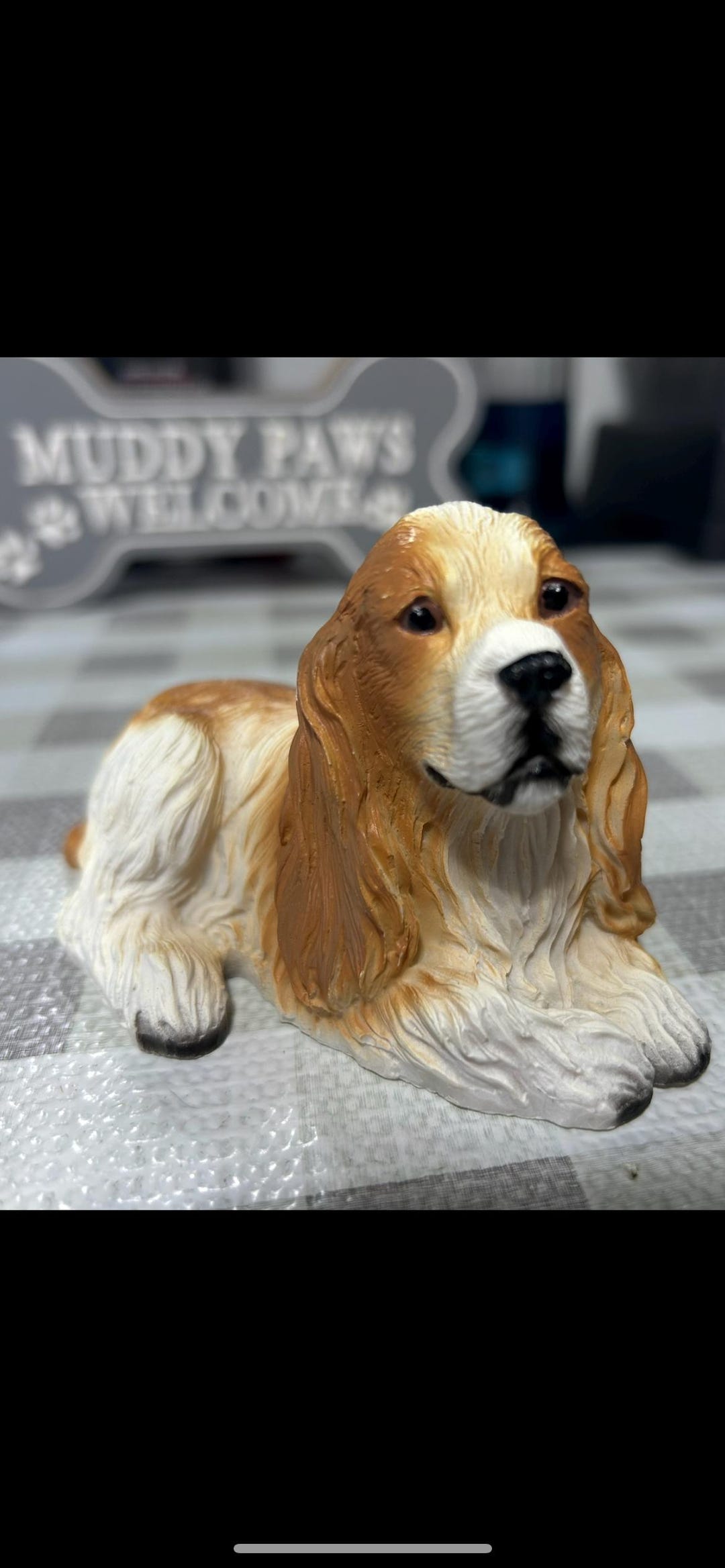 Vintage Cocker Spaniel Dog Figurine – Hand-painted Resin Chalkware ...