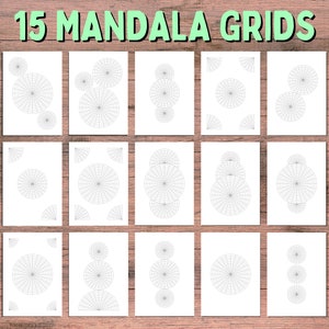 Mandala Practice Grids Printable Sheets With 15 Different Designs - Etsy