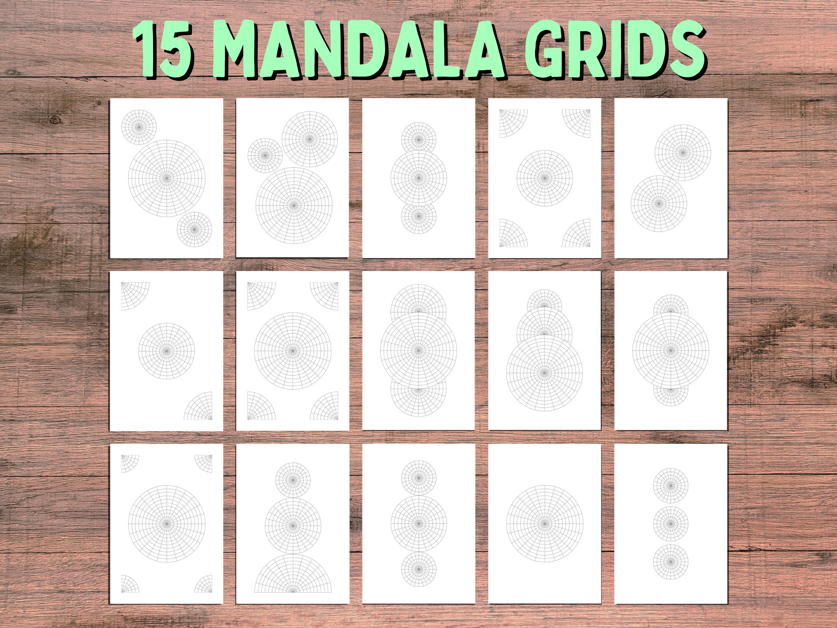 Mandala Practice Grids Printable Sheets With 15 Different Designs - Etsy