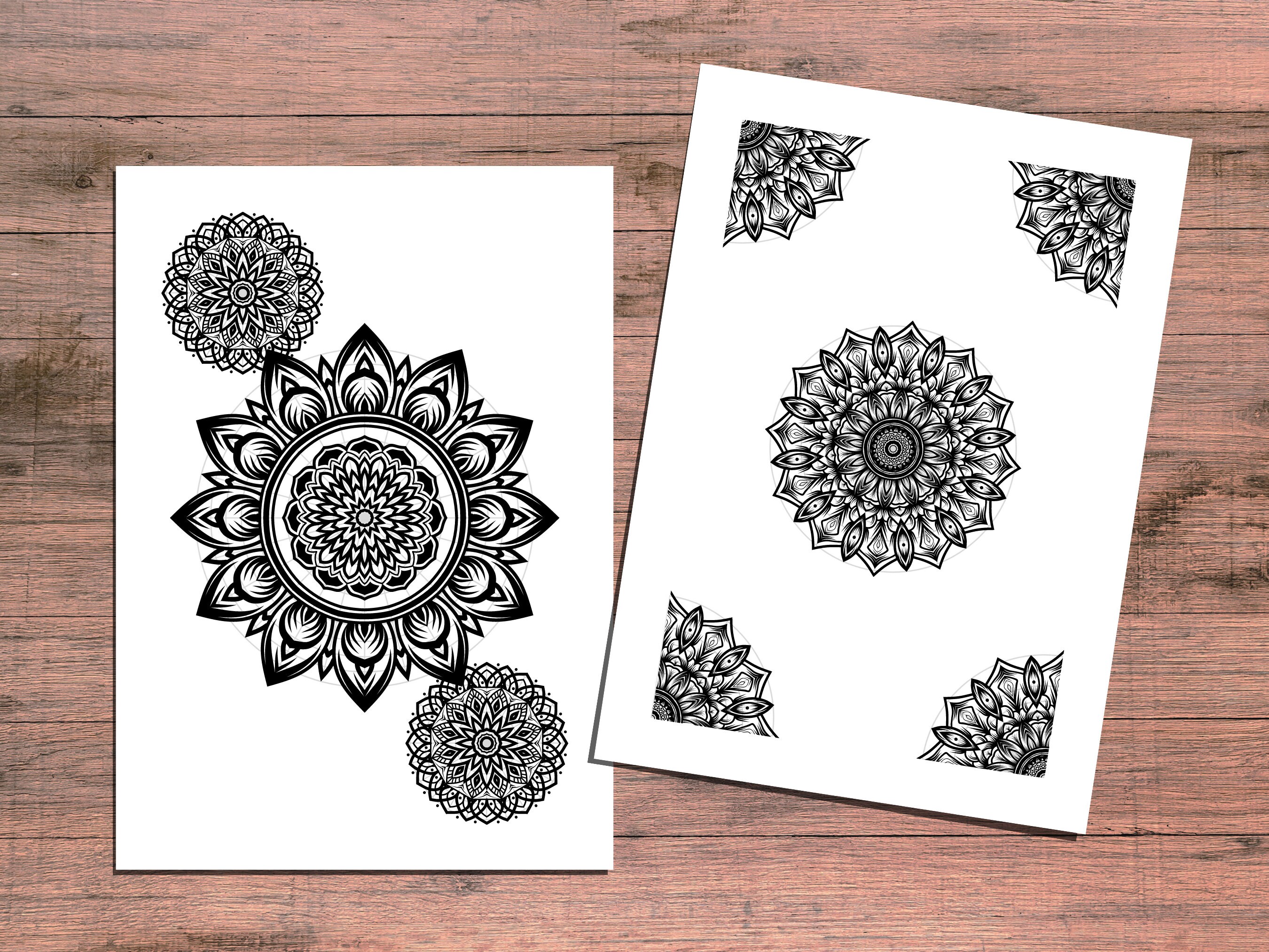 Mandala Practice Grids Printable Sheets With 15 Different Designs - Etsy