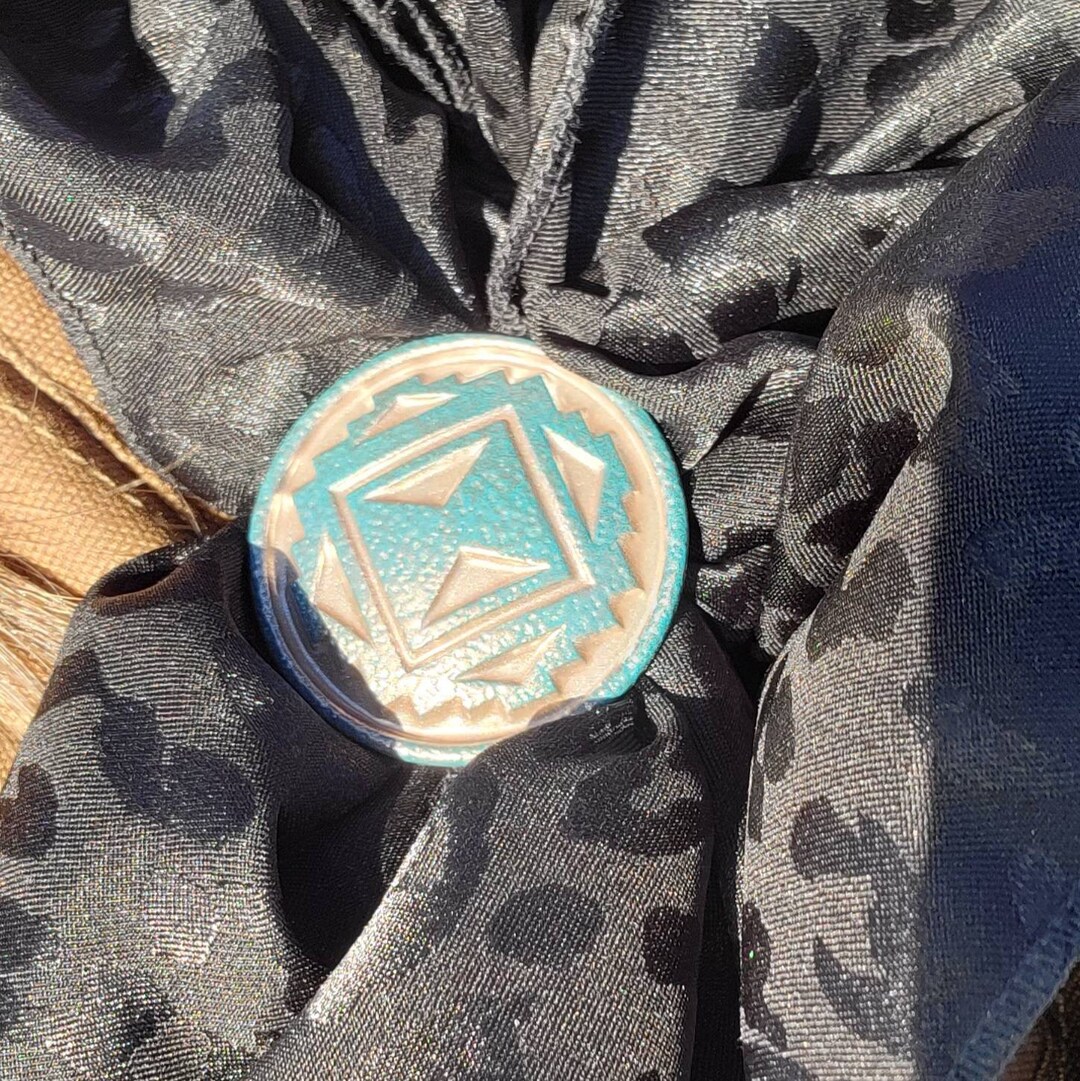 Navajo/copper Native American Aztec 1.5 Concho Scarf Wild Rag Slide - Etsy