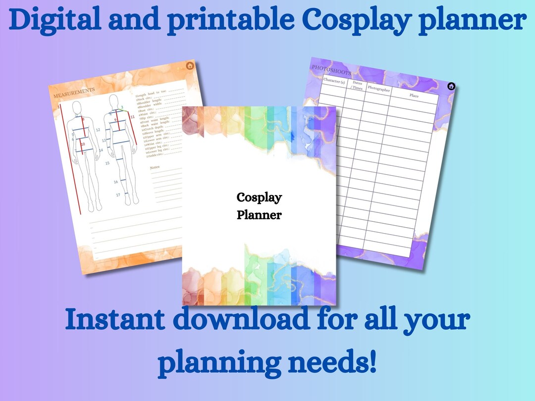Multicolor Cosplay Planner - Etsy
