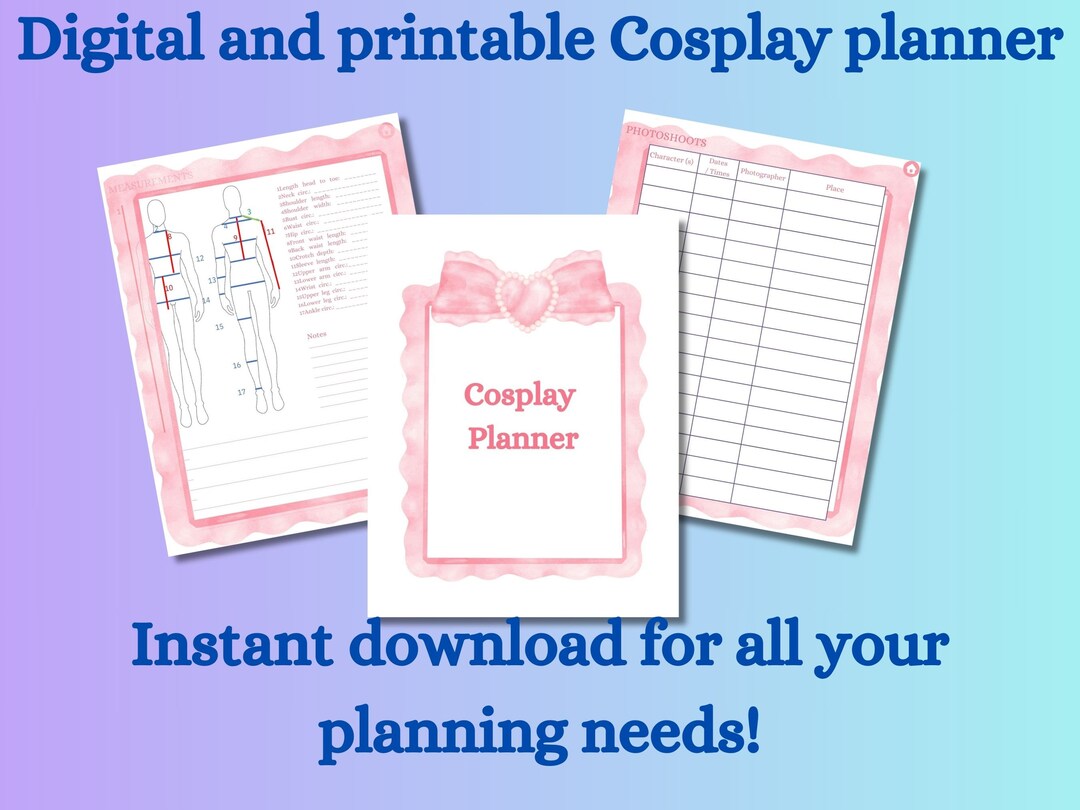 Pink Cosplay Planner - Etsy