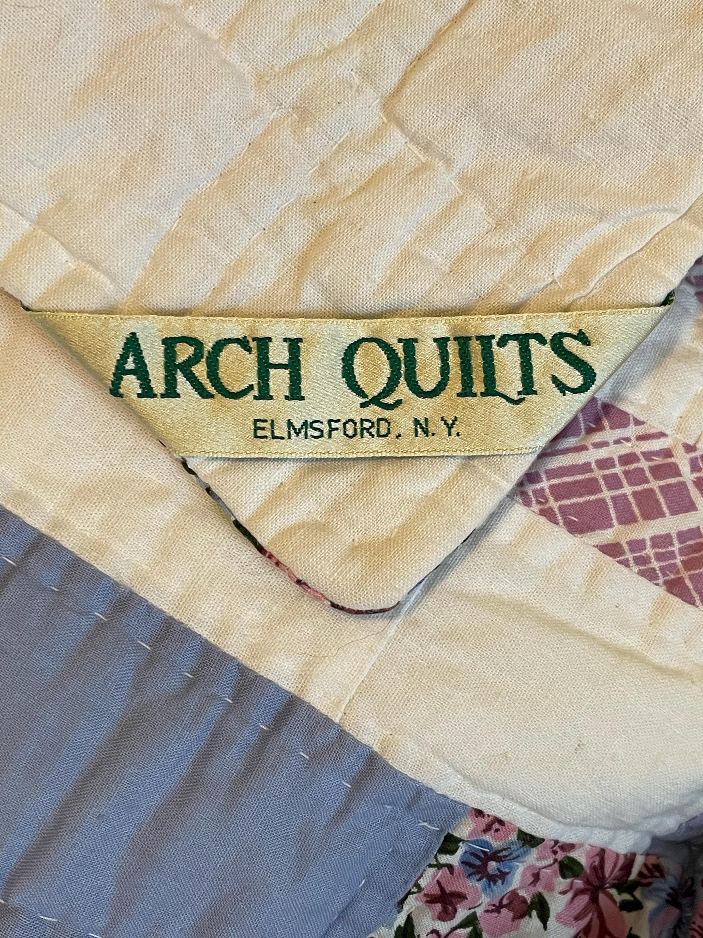 Vintage Arch Quilt Hand Stitched 80x82” Patchwork Spring Houses and ...