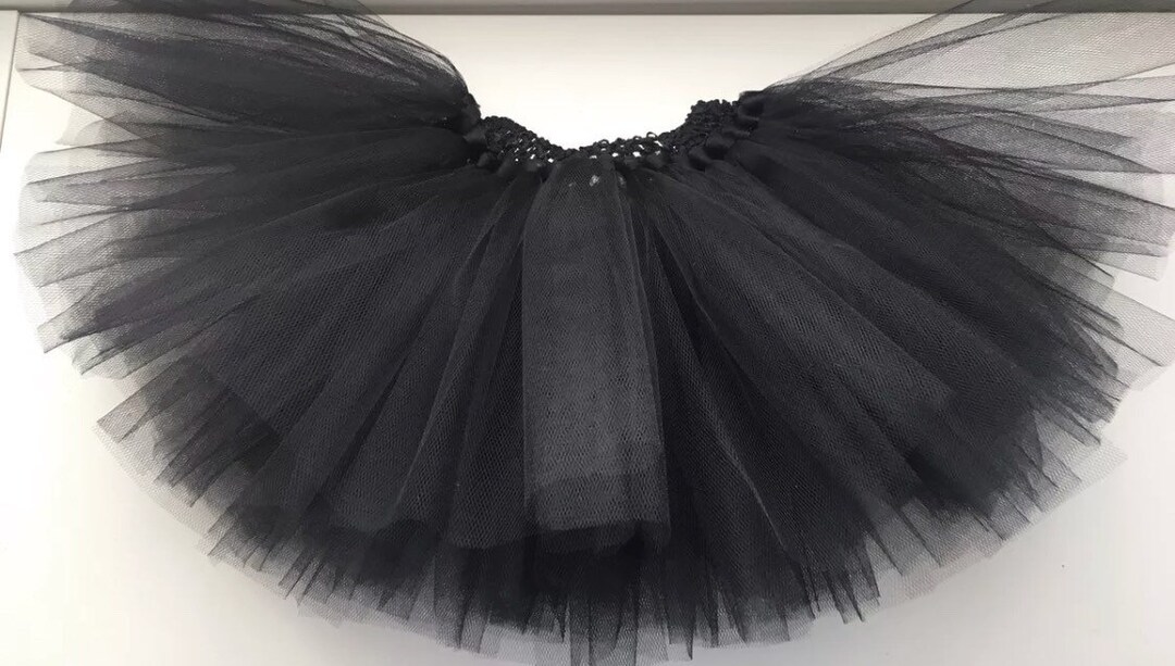 Girls Wednesday Addams Costume, Black Tutu, Witch Tutu, Little Black ...