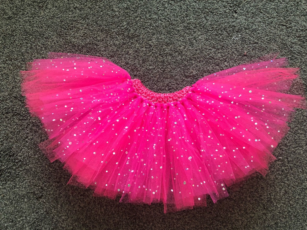 Barbie Skirt, Bright Pink Glitter Tutu, Bright Pink Sequin Tutu, Neon ...