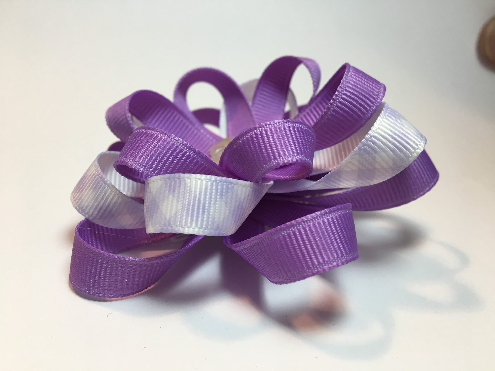 Purple Infinity Ribbon Hair Bow - Etsy