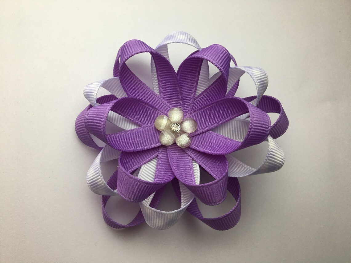 Purple Infinity Ribbon Hair Bow - Etsy