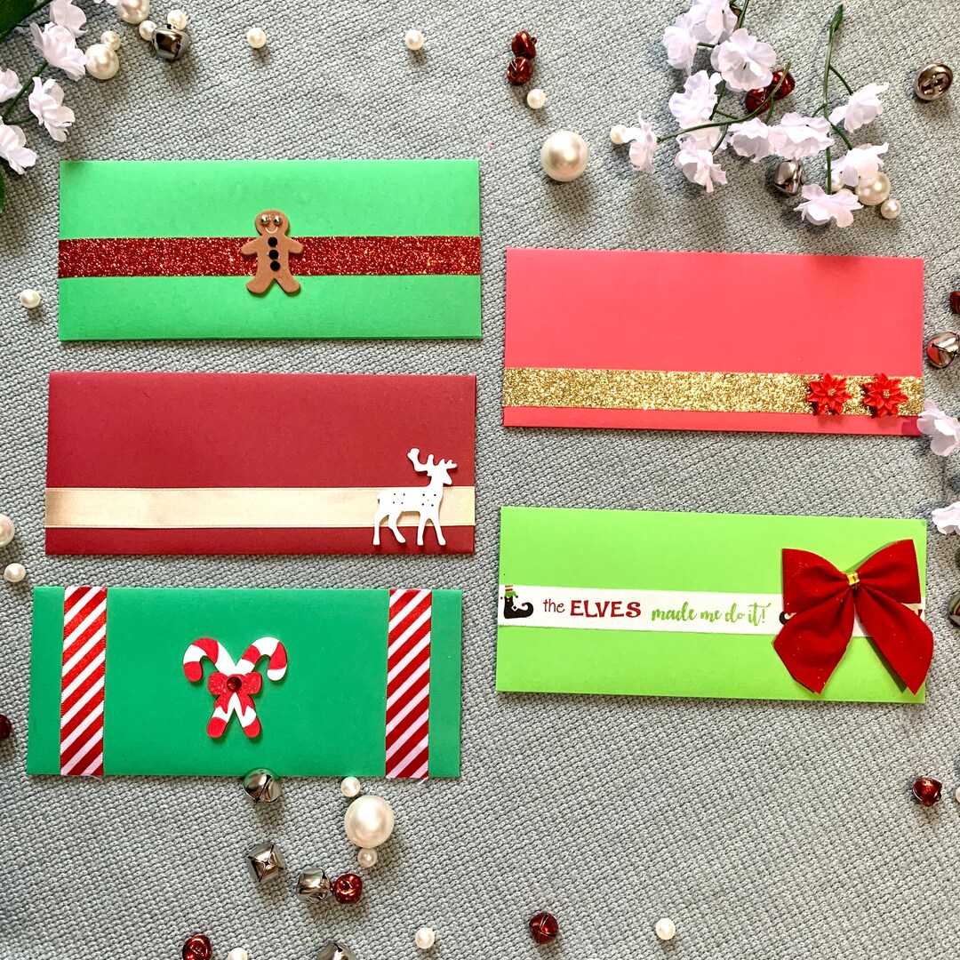 Envelopes for Cash And/or Cheques - Christmas Themed - Green and Red - Etsy