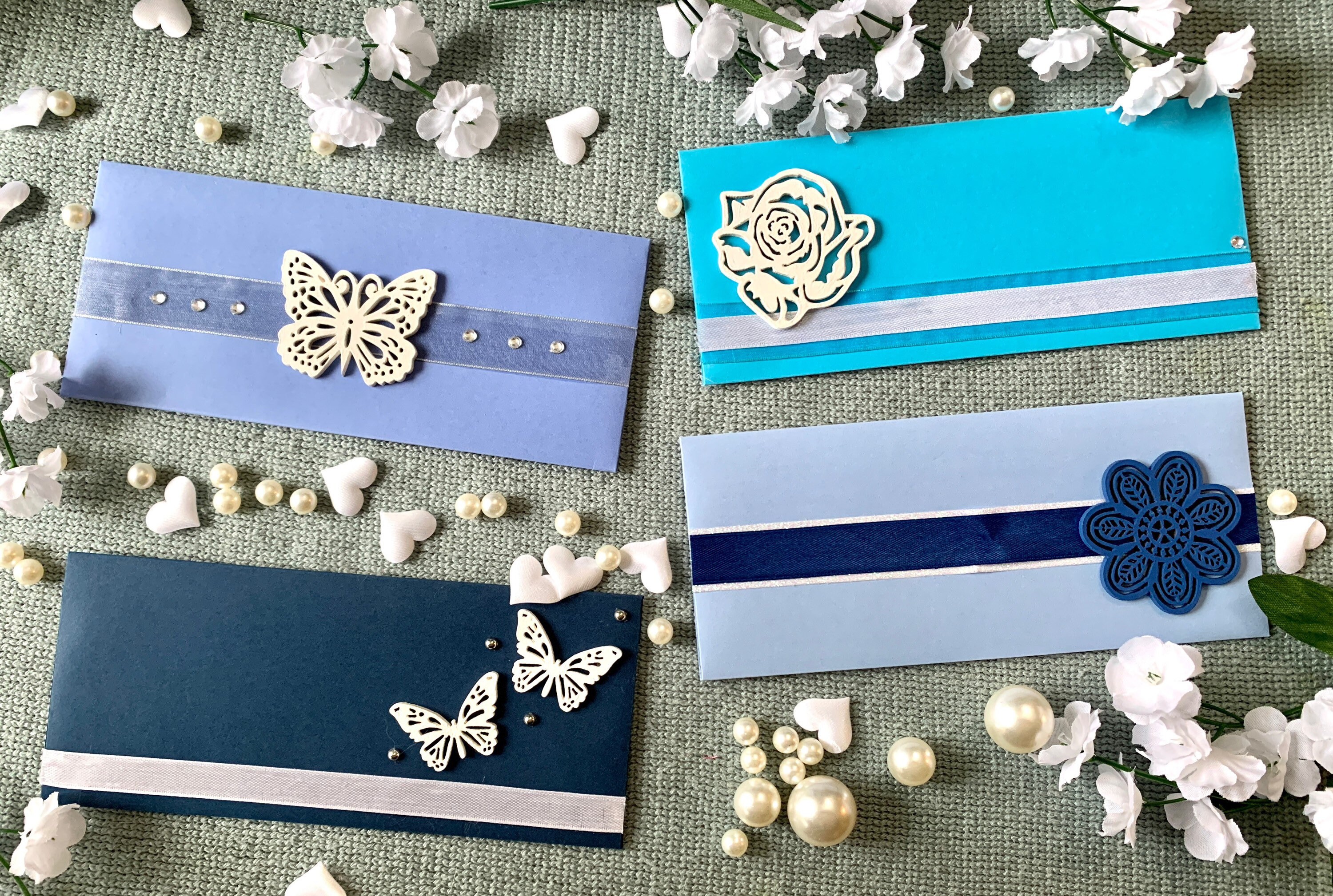 Envelope Money and Cheques Blue and White - Etsy