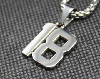 Baseball Number Necklace Boys | Etsy