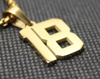 Number 18 Pendant | Etsy