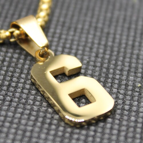 Number Pendant Gold - Etsy