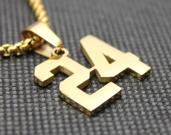 Number Pendant Gold | Etsy