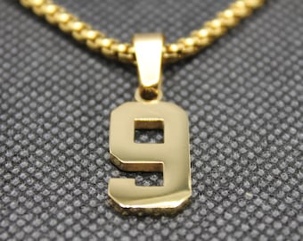 Number 9 Necklace | Etsy