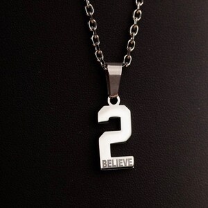Number Necklace Number 17 Pendant Number Chain Stainless - Etsy