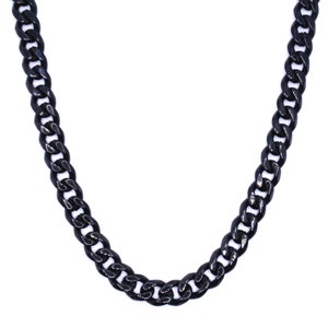 7mm Black Cuban Chain Necklace - Etsy