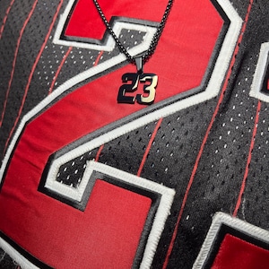 Black Stainless Steel Jersey Number Pendant Necklace - Etsy