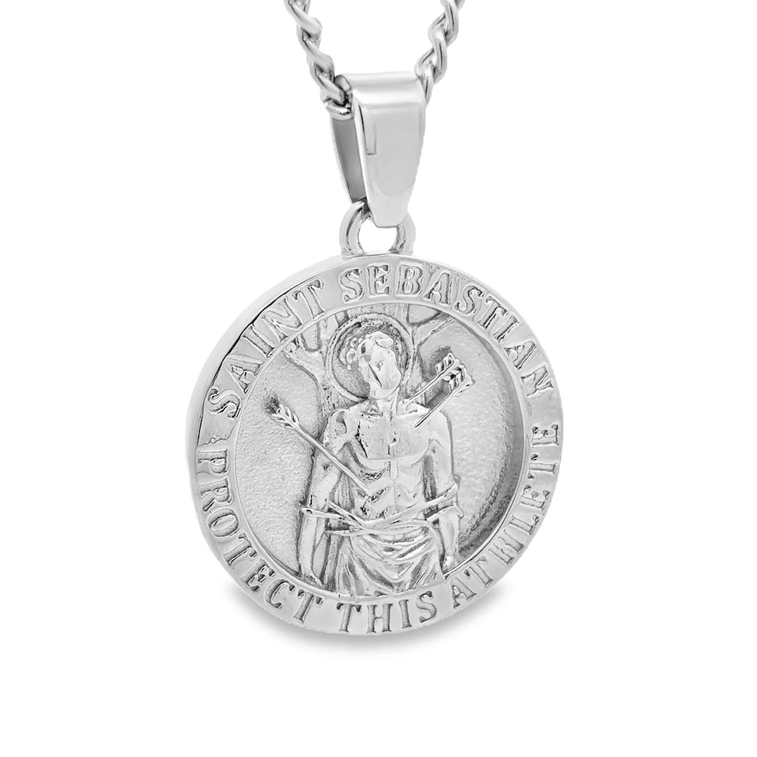 Saint Sebastian Pendant- Stainless Steel -protect This Athlete -sports ...