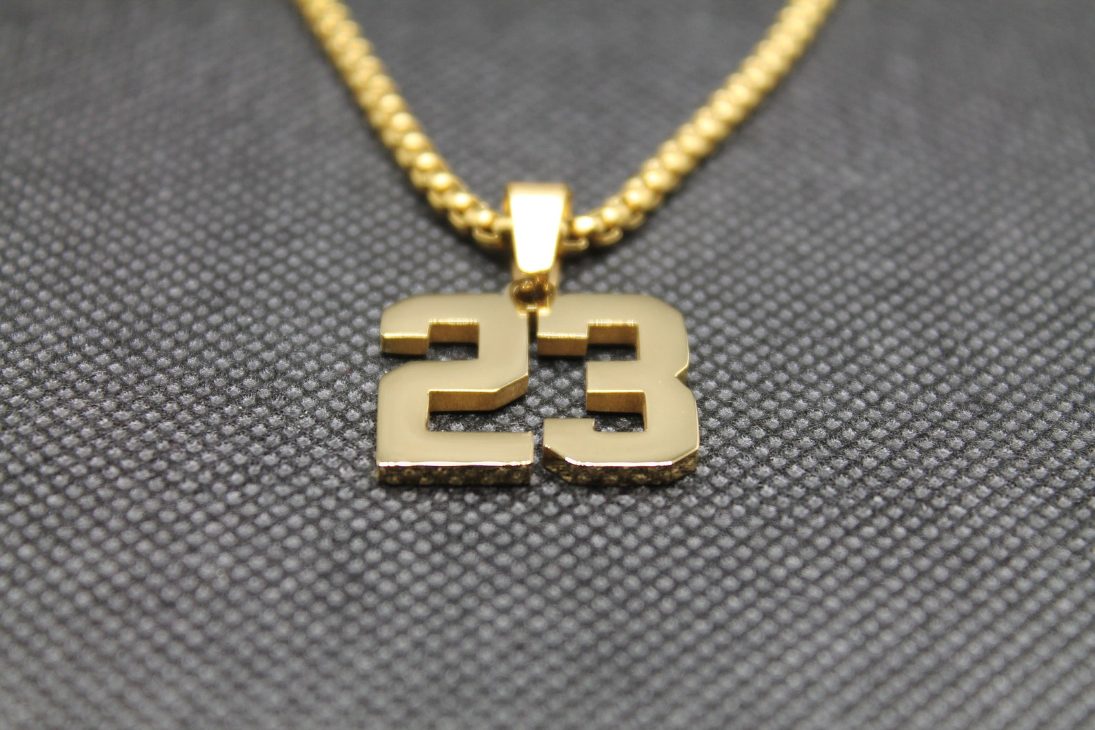 Number 23 Pendant Gold Number Necklace | Etsy