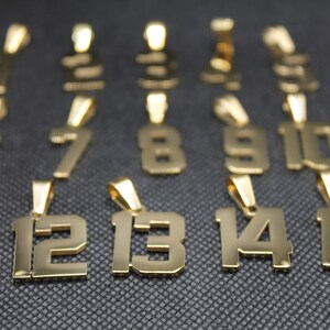 Number 7 Gold Stainless Steel Pendant and Chain Engraved - Etsy