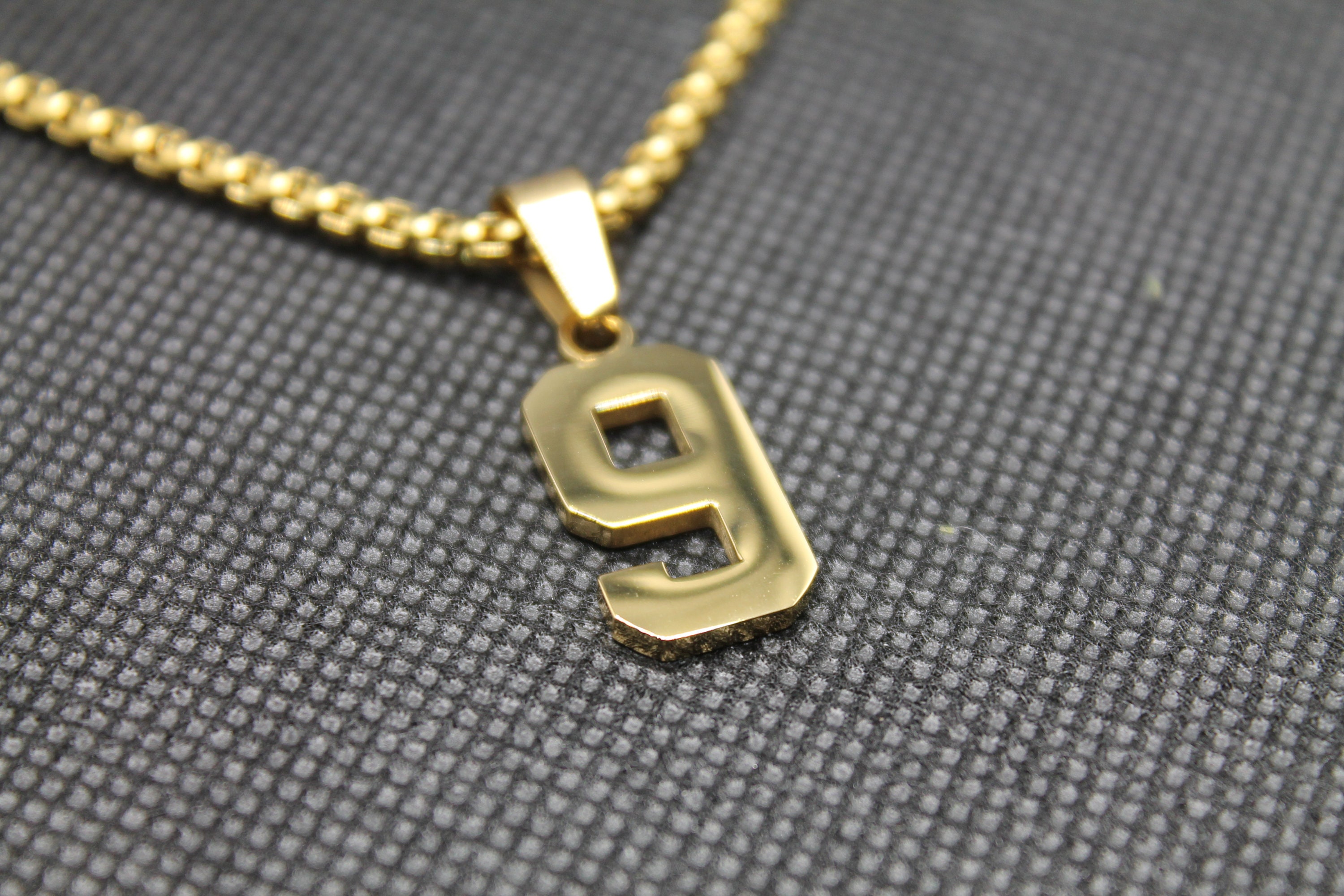 Number 9 Stainless Steel Pendant and Chain Sports Number | Etsy