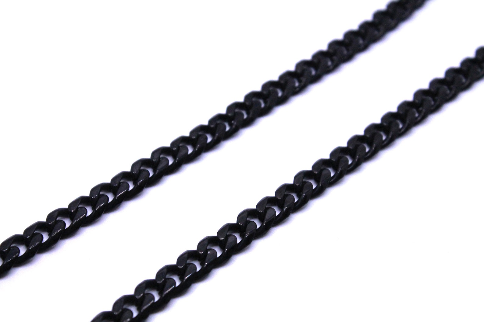7mm Black Cuban Chain Necklace - Etsy