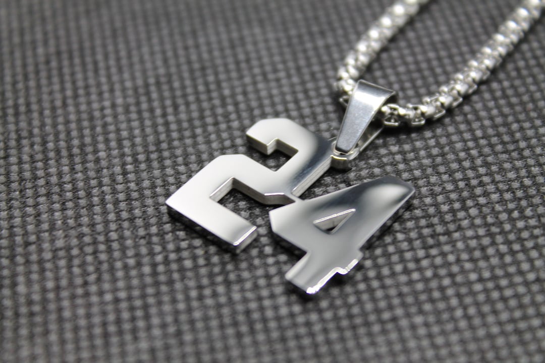 Number 24 Necklace Jersey Number Pendant and Chain Football - Etsy