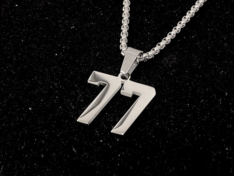 Number Necklace Number 17 Pendant Number Chain Stainless - Etsy