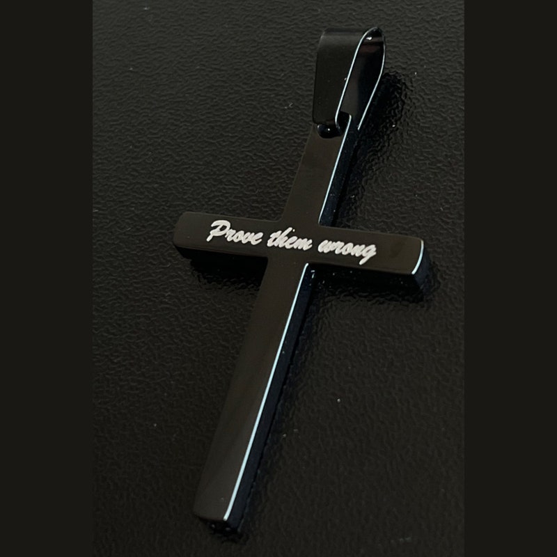 Black Cross Necklace - Etsy