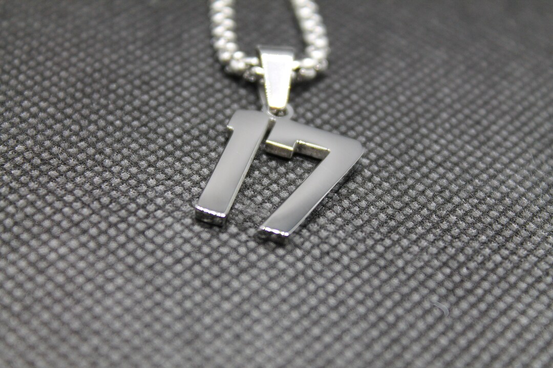 Number Necklace Number 17 Pendant Number Chain Stainless - Etsy