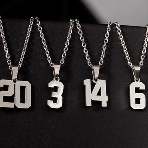 Number Necklace Number 17 Pendant Number Chain Stainless - Etsy