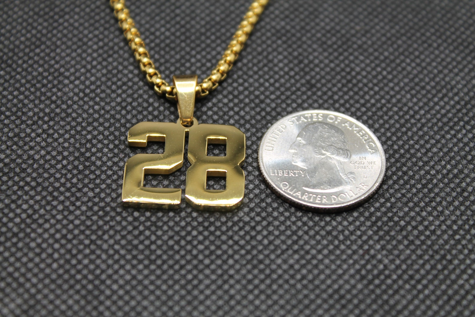 Gold Number 28 Stainless Steel Pendant and Chain Sports - Etsy Italia