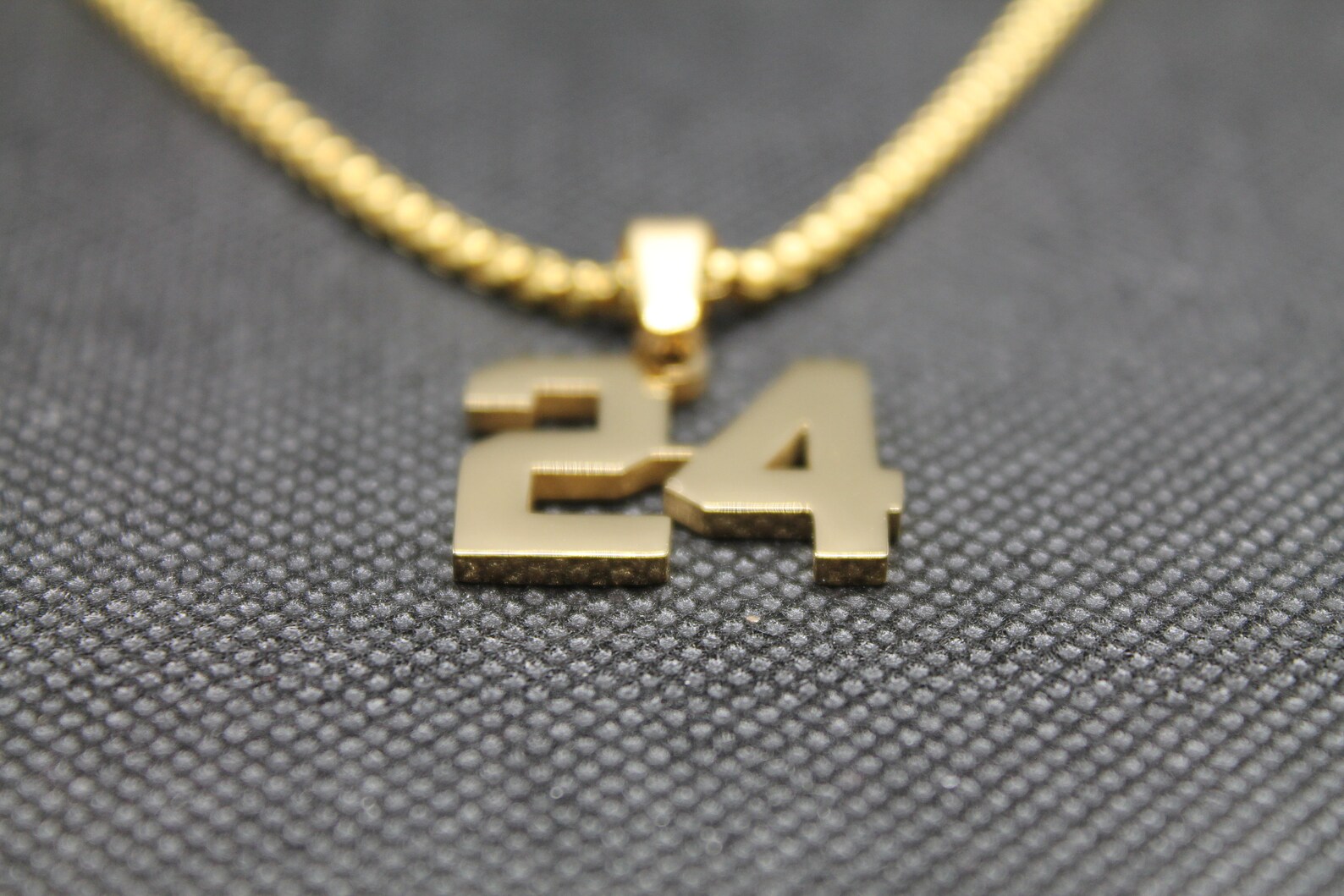Gold Number 24 Stainless Steel Pendant and Chain Sports | Etsy