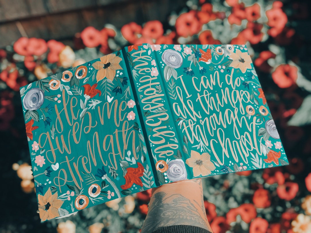 The Caitlin Bible | Hand Painted Journaling Bible - Etsy