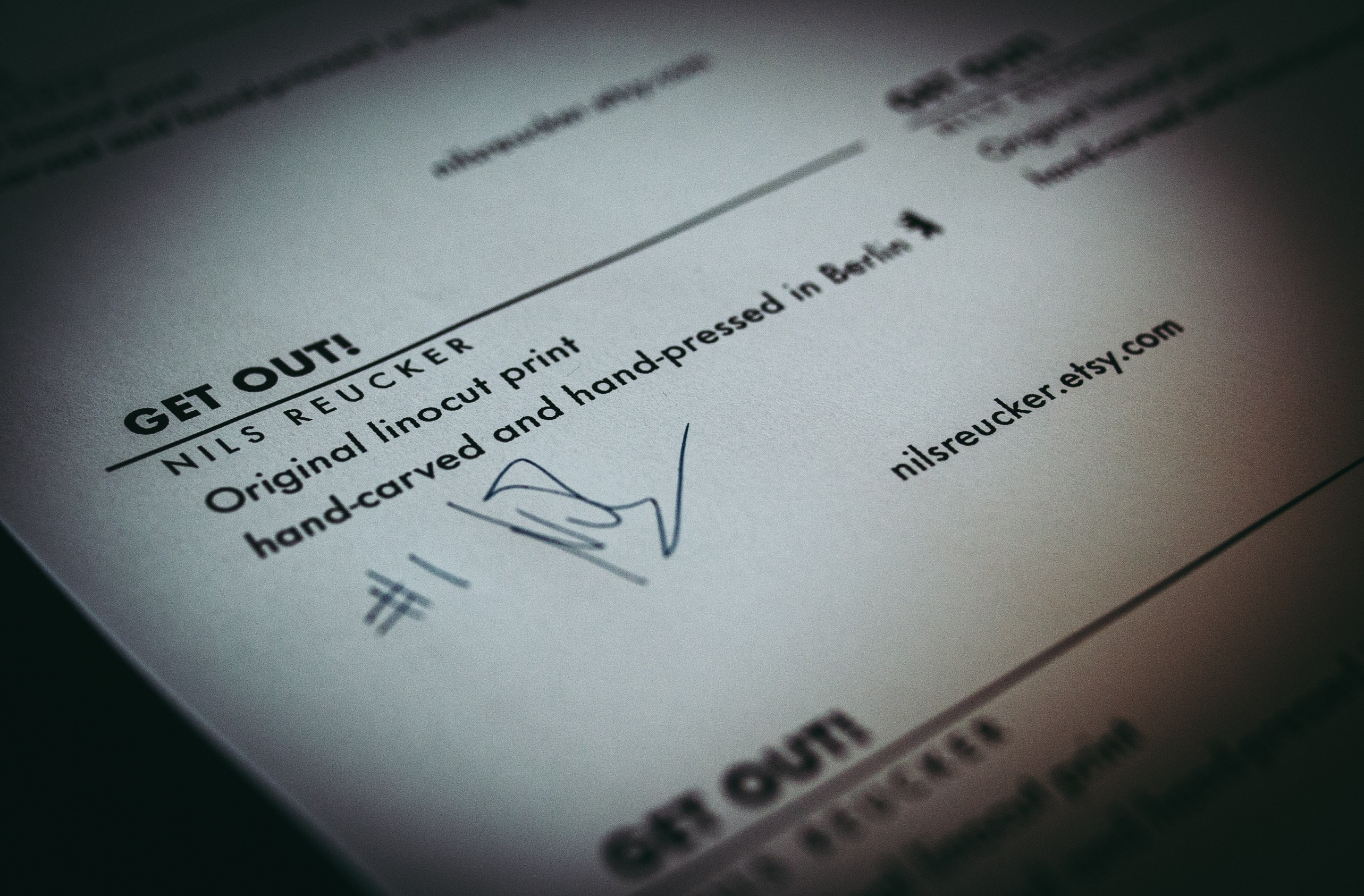 AMITYVILLE HORROR Lino Cut Print "get Out" Poster Painting Halloween ...