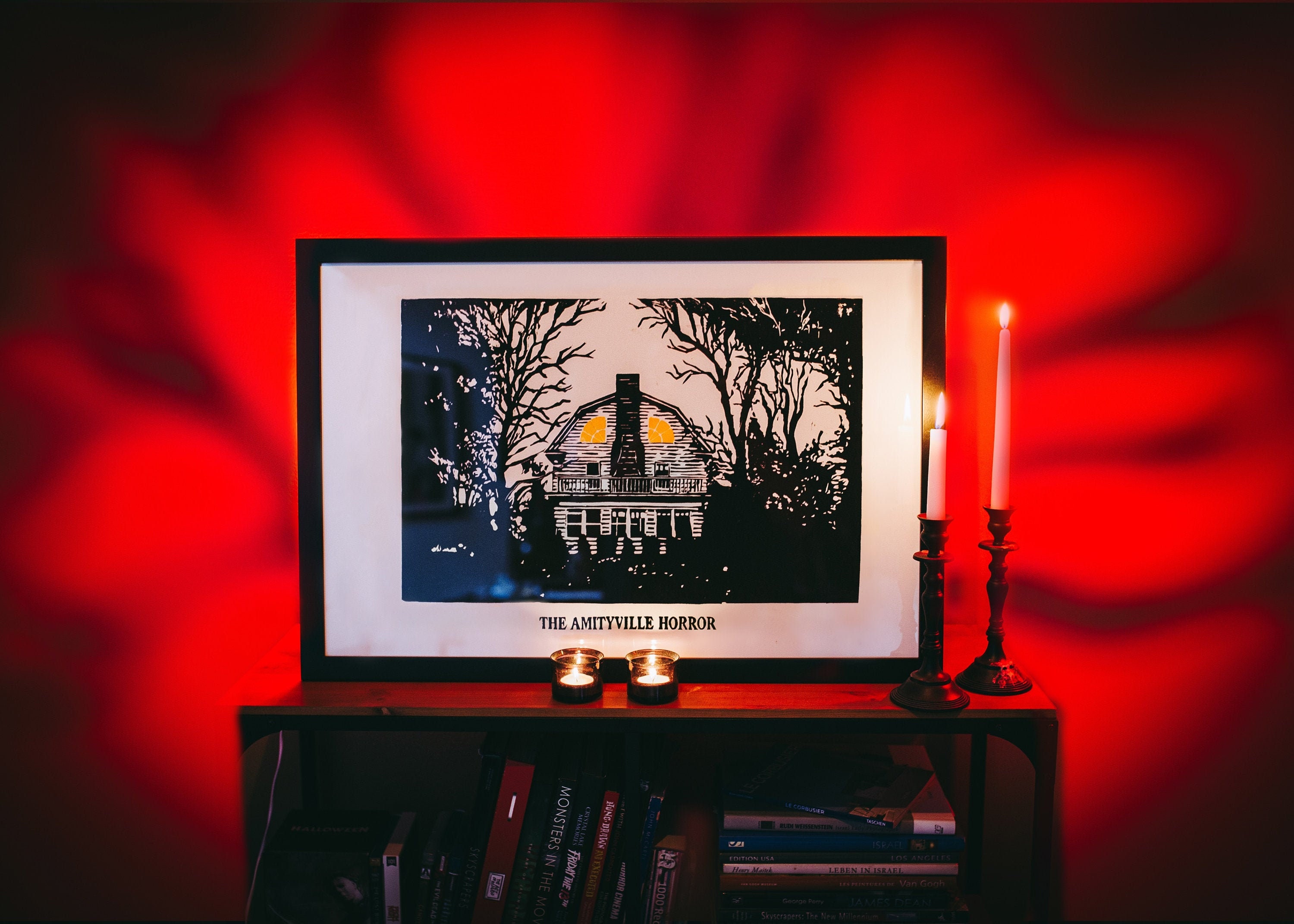 AMITYVILLE HORROR Lino Cut Print "get Out" Poster Painting Halloween ...
