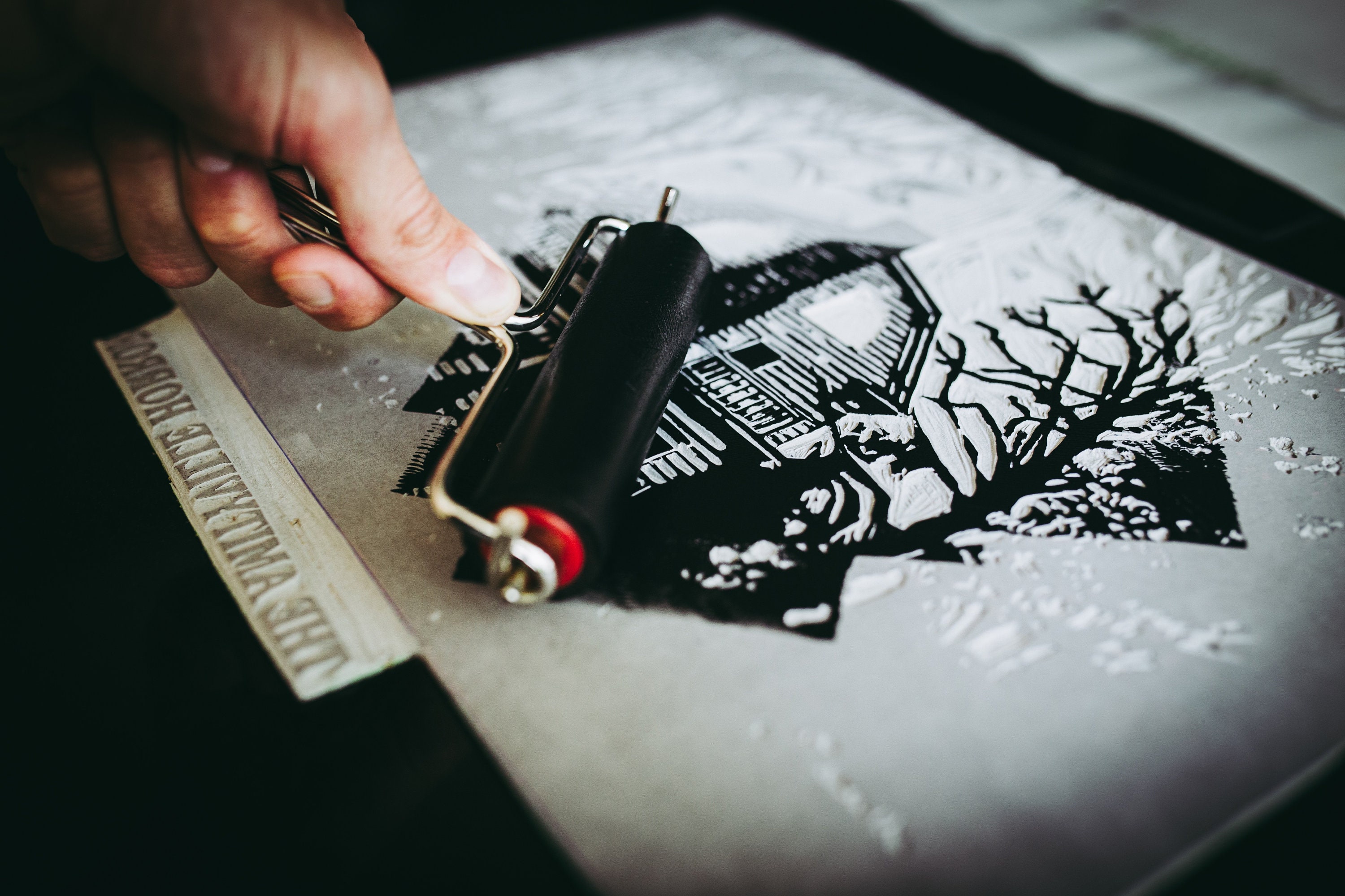 AMITYVILLE HORROR Lino Cut Print "get Out" Poster Painting Halloween ...