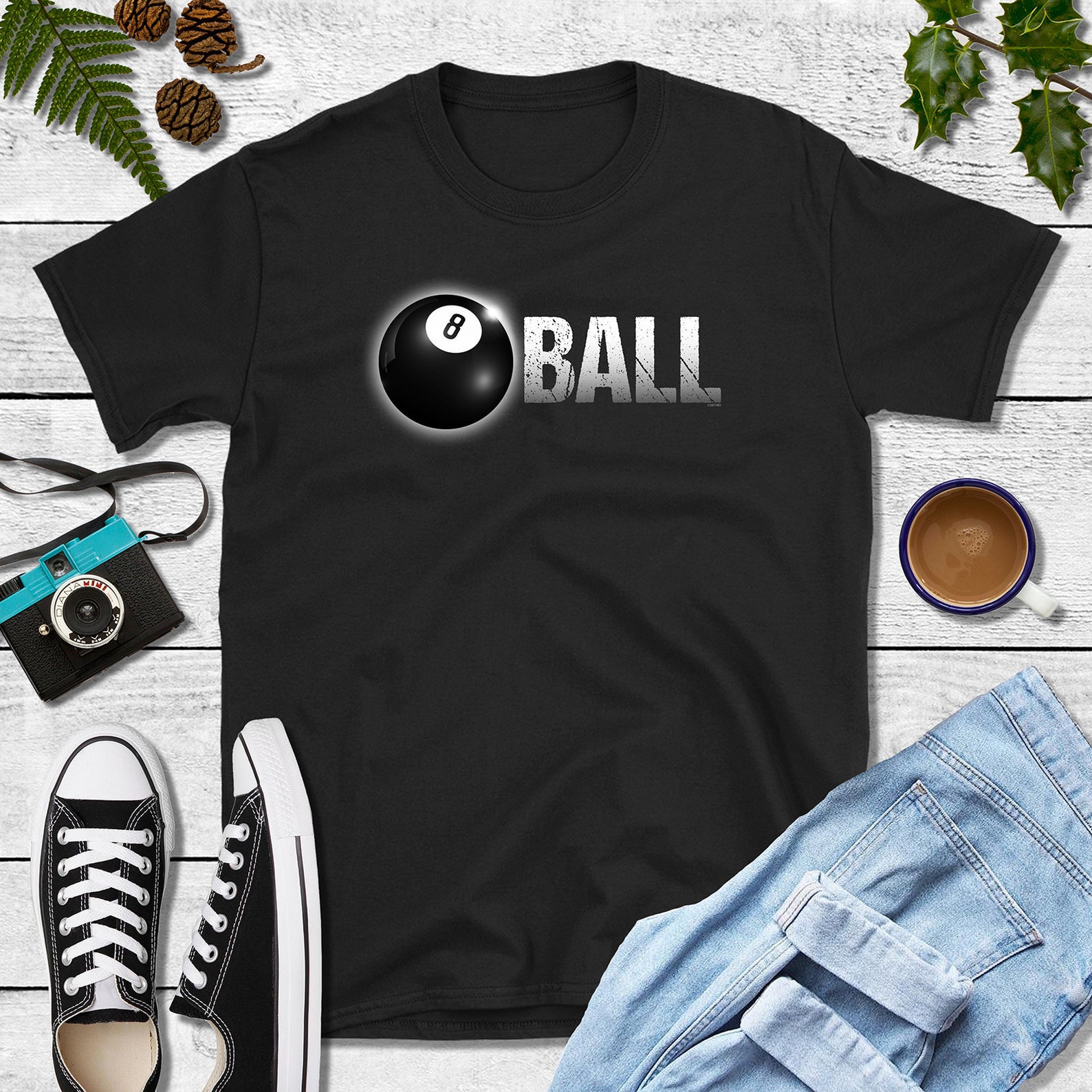8-ball Pool T-shirt Bar League Billiards Tee Billiard - Etsy