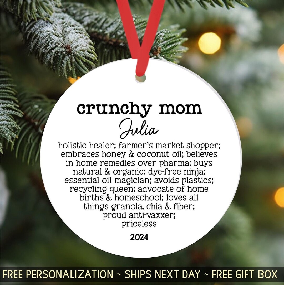 Crunchy Mom Definition Christmas Ornament 2024 Personalized | Gift for ...