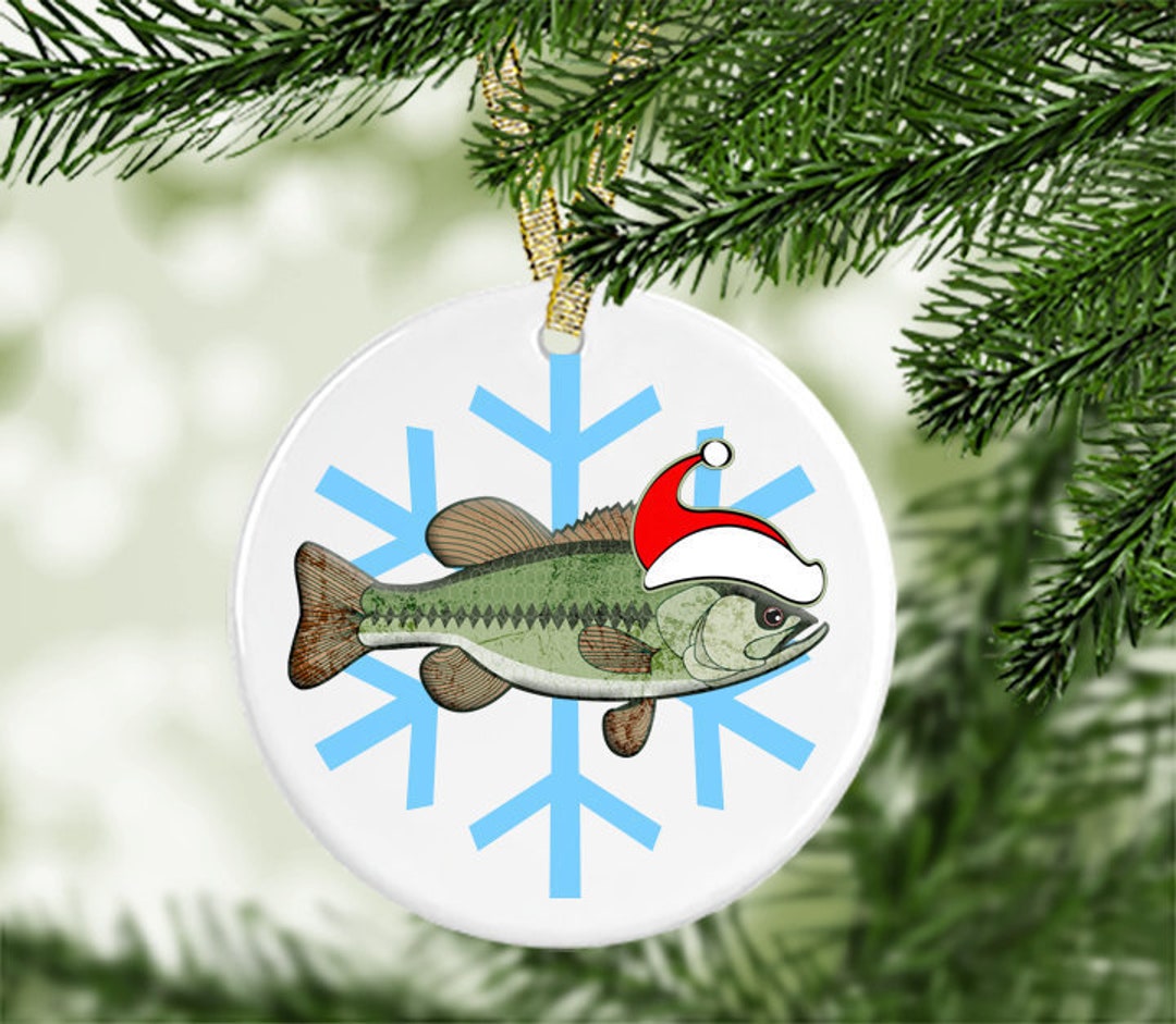 Bass Fishing Christmas Ornament | Fishing Christmas Ornament Xmas ...