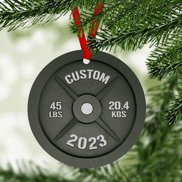 Custom Weight Lifting Ornament - Etsy
