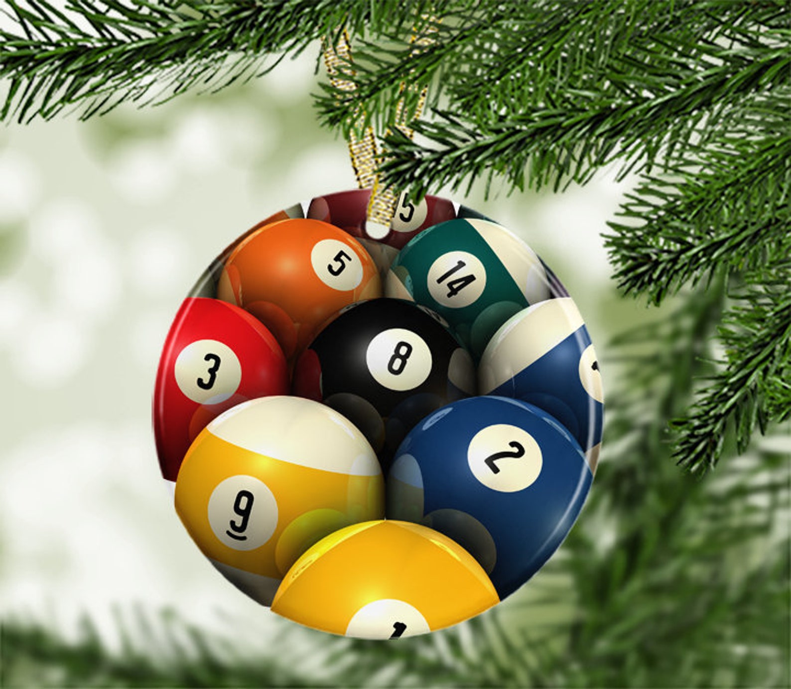 Billiards Pool Christmas Ornament | Billiards Christmas Ornament 2026 ...